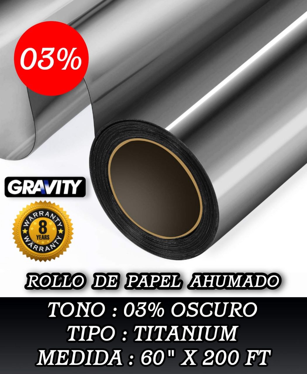 ROLLO DE PAPEL TITANIUM 3% - PROTEC Panama - Distribuidor de Papel Ahumado