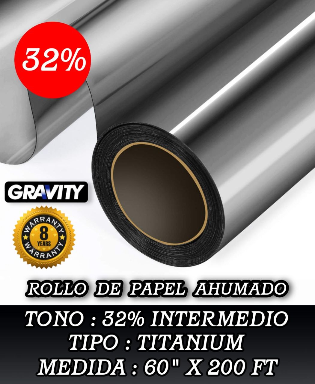 ROLLO DE PAPEL TITANIUM 32% - PROTEC Panama - Distribuidor de Papel Ahumado